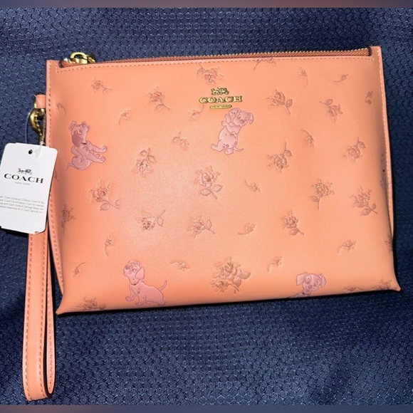 Coach | Bags | Coach Mixed Dalmatian Charlie Pouch Light Peach New ...